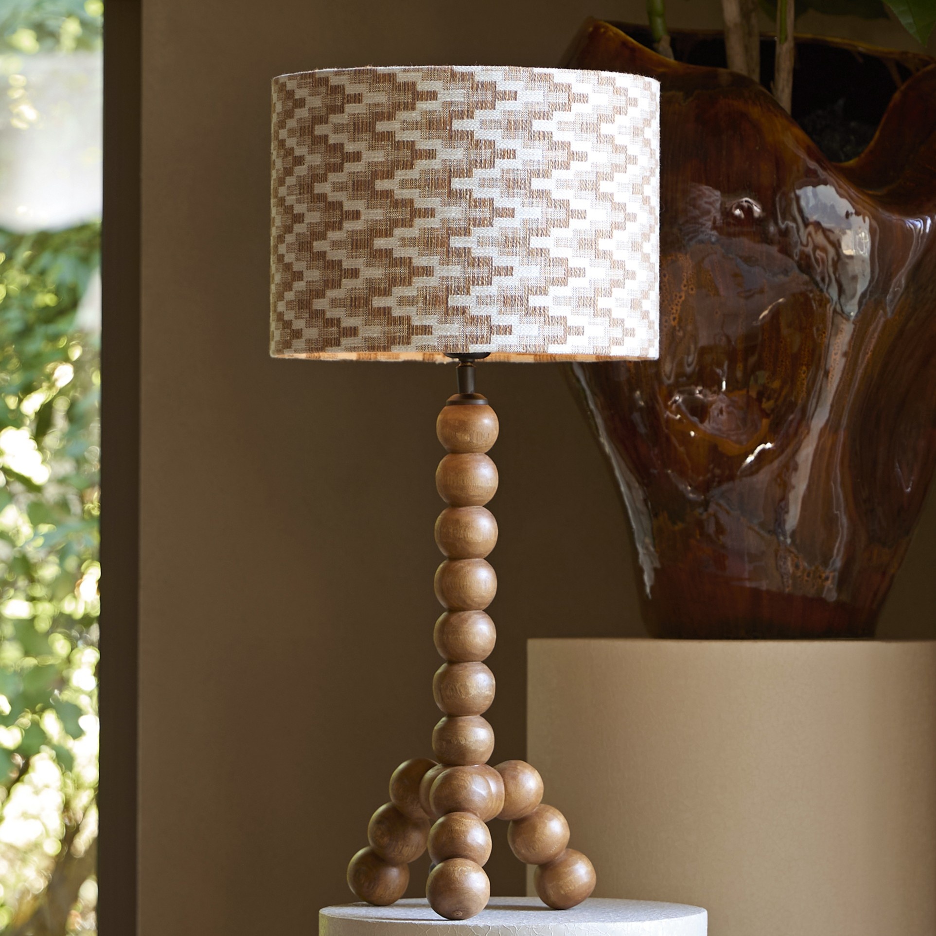 Lampvoet 20x20x40 cm VEGLIO hout olie bruin - Gratis thuisbezorgd - De ...