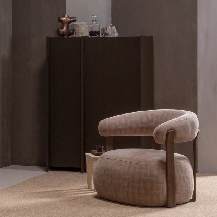 Foon Fauteuil 3d Structuurstof Zand [fsc] l Woood - De Woon Winkel