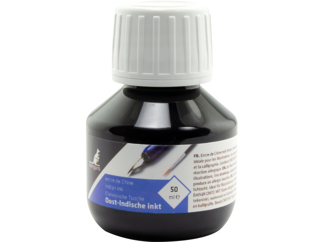 Oost Indische inkt 50 ml zwart in flesje - Art en Hobby
