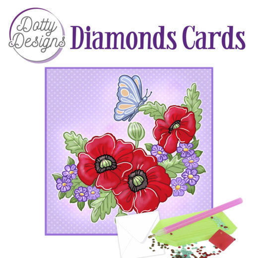 Dotty Designs Diamond Cards Red Flowers Kopen - Art en Hobby