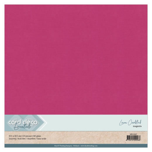 Linnenkarton Cardstock Magenta 30 .5 x 30.5 cm - Art en Hobby