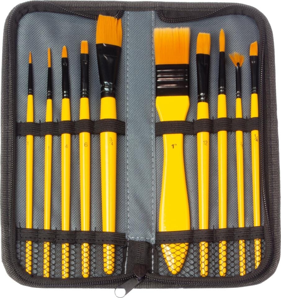 Penselen Set voor Acrylverf 10 stuks in etui Kopen - Art en Hobby