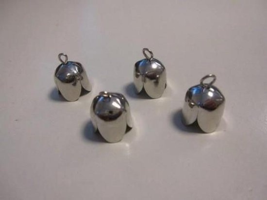 Brass Bell Cap-eindkap met oog 13 milimeter platinum 4 Stuks - Art en Hobby