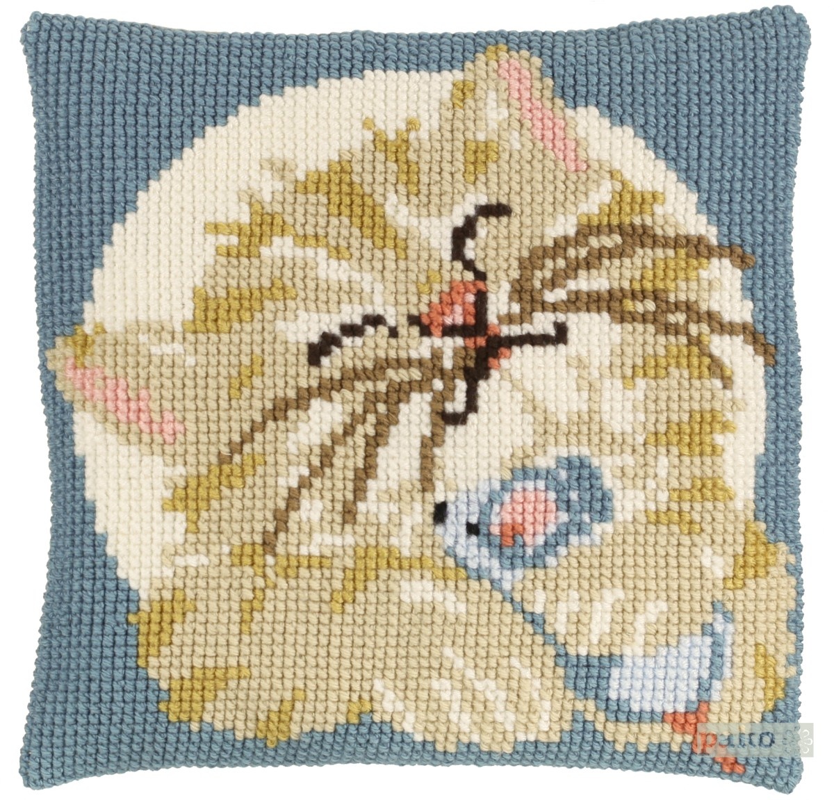 Pako Kruissteekkussen poesje met knuffel muis 003.297 - Art en Hobby