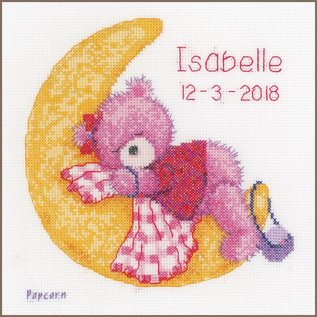 Geboortetegel Popcorn Brie sleeping on moon 0163777 Kopen - Art en Hobby