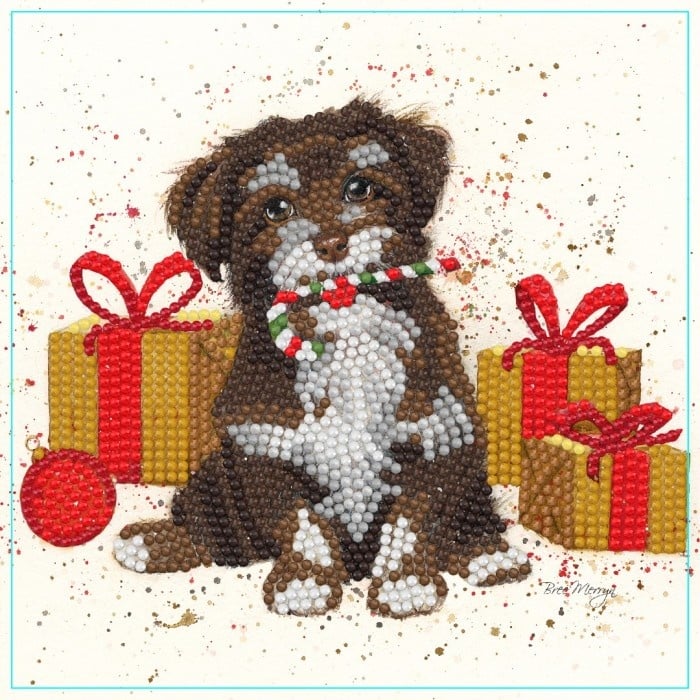 Diamond Painting Kerstkaart Scamp 18 x 18 cm Kopen - Art en Hobby