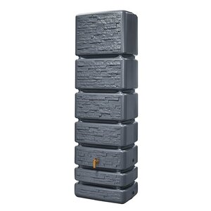 Regenton Slim 350 liter | Stone Decor Antraciet - Regenton.nu