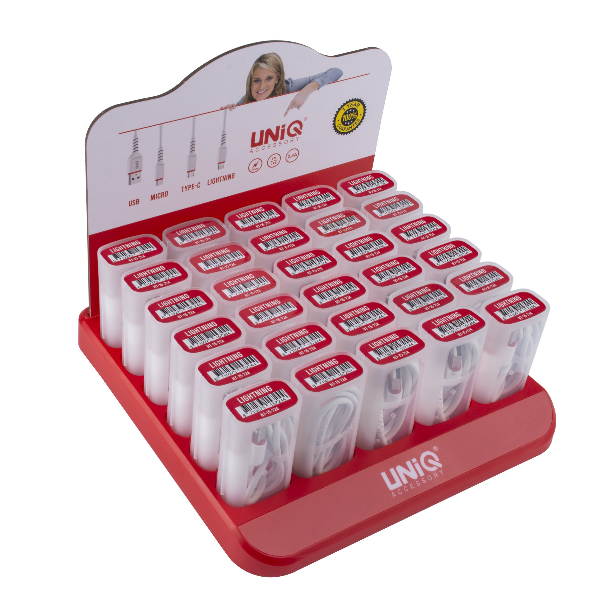 Toonbank display UNIQ Accessory kabels - USB Type-C - Apple Lightning ...