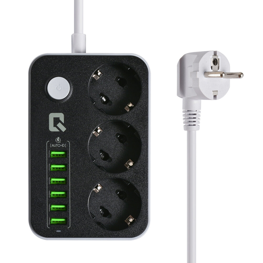 UNIQ Accessory 3.4 Anti-static socket box with 3 power sockets and 6 U ...
