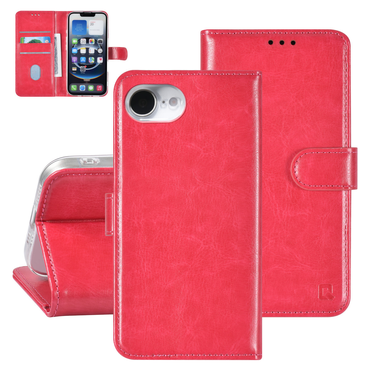 TUNIQ iPhone 16e Book type case - Card holder for 3 cards - Magnetic ...