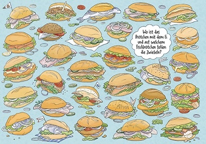 FISCHBRÖTCHEN SUCHBILD Postkarte im Postkartenshopberlin bestellen ...