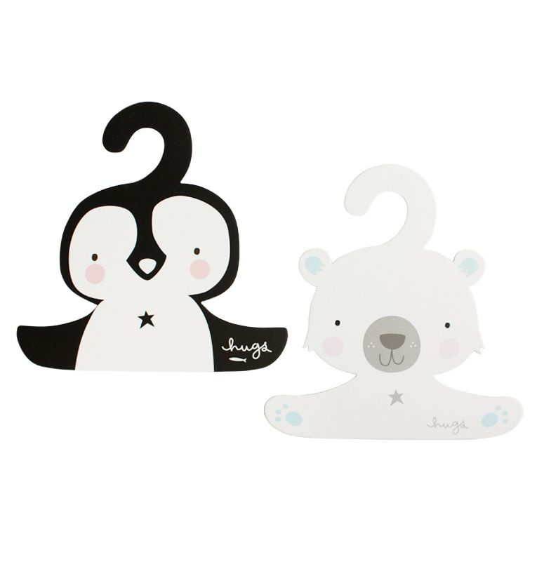 Kledinghanger set Pinguïn & ijsbeer A Little Lovely Company - www ...