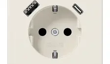 JUNG wandcontactdoos randaarde Safety+ met USB type A en C LS990 creme ...