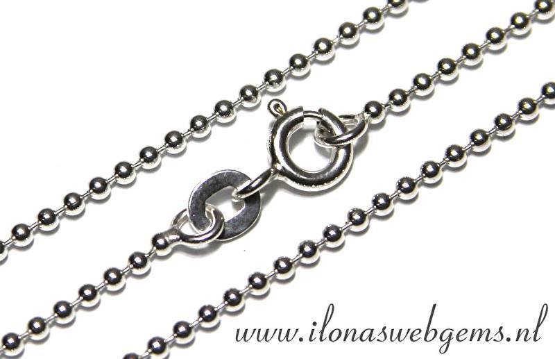 Sterling zilveren ball chain/ketting - Ilona's Silver & Gemstones