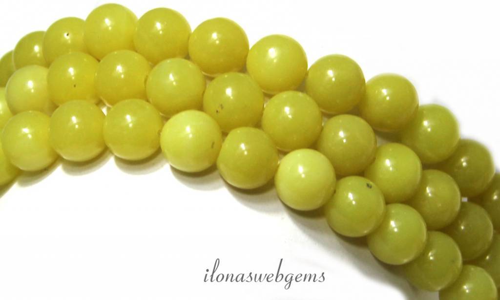 Lemon Jade kralen rond ca. 10mm - Ilona's Silver & Gemstones