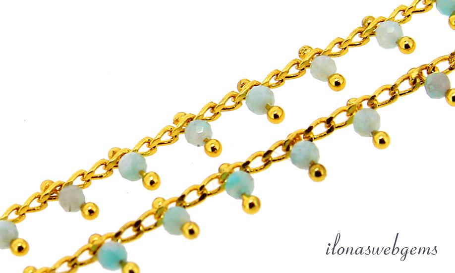 10 cm Messing ketting Amazoniet - Ilona's Silver & Gemstones