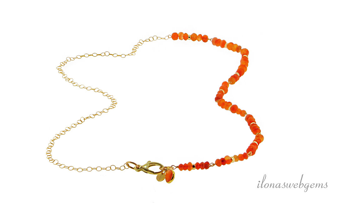 Inspiratie: Collier Carneool facet rondel kralen met Gold Filled schak ...