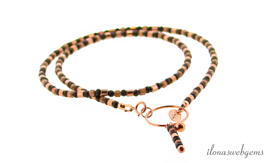 Hematiet Collier Rosé met bedel - Ilona's Silver & Gemstones