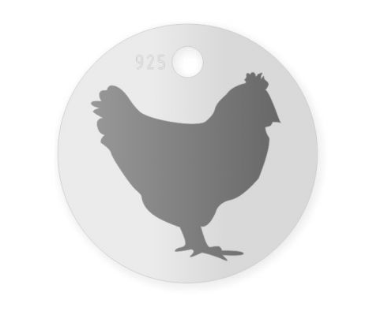 340 stuks Sterling zilver Labels Kip design - Ilona's Silver & Gemstones