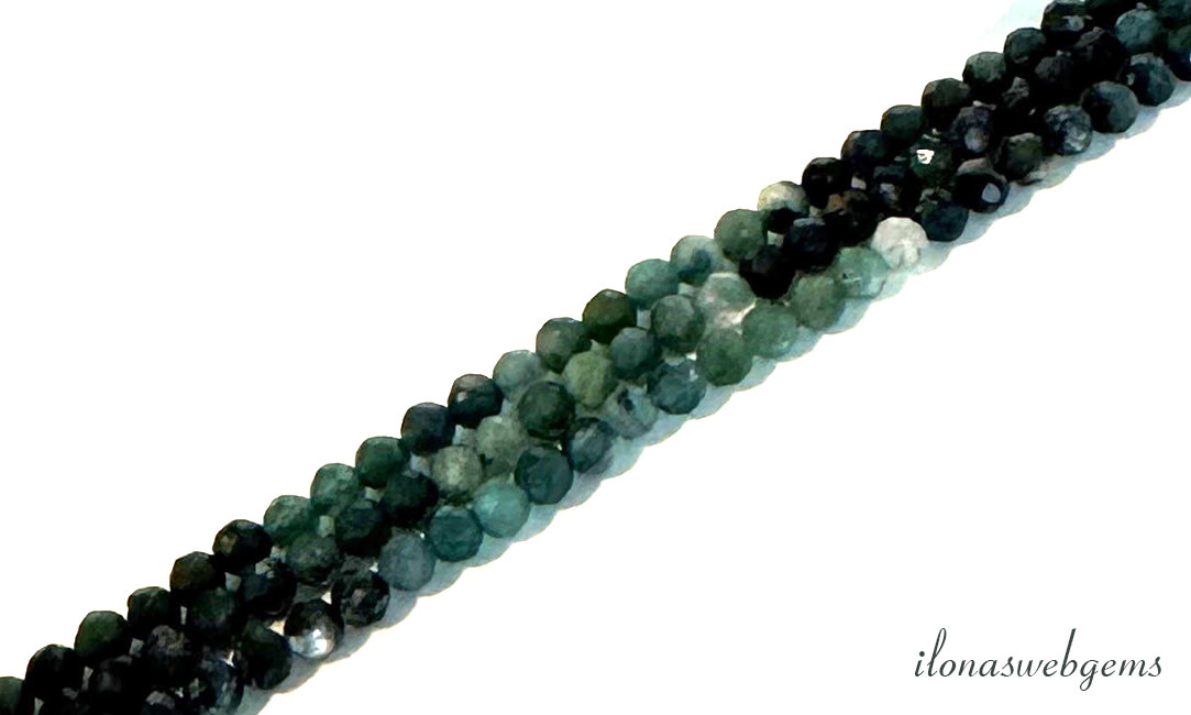 Blauwe Toermalijn kralen facet rond ca. 3mm shaded AA kwaliteit ...