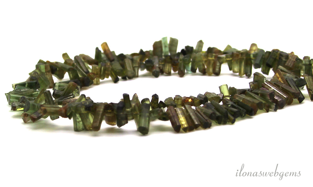 Toermalijn sticks groen ca. 11x5x3mm - Ilona's Silver & Gemstones