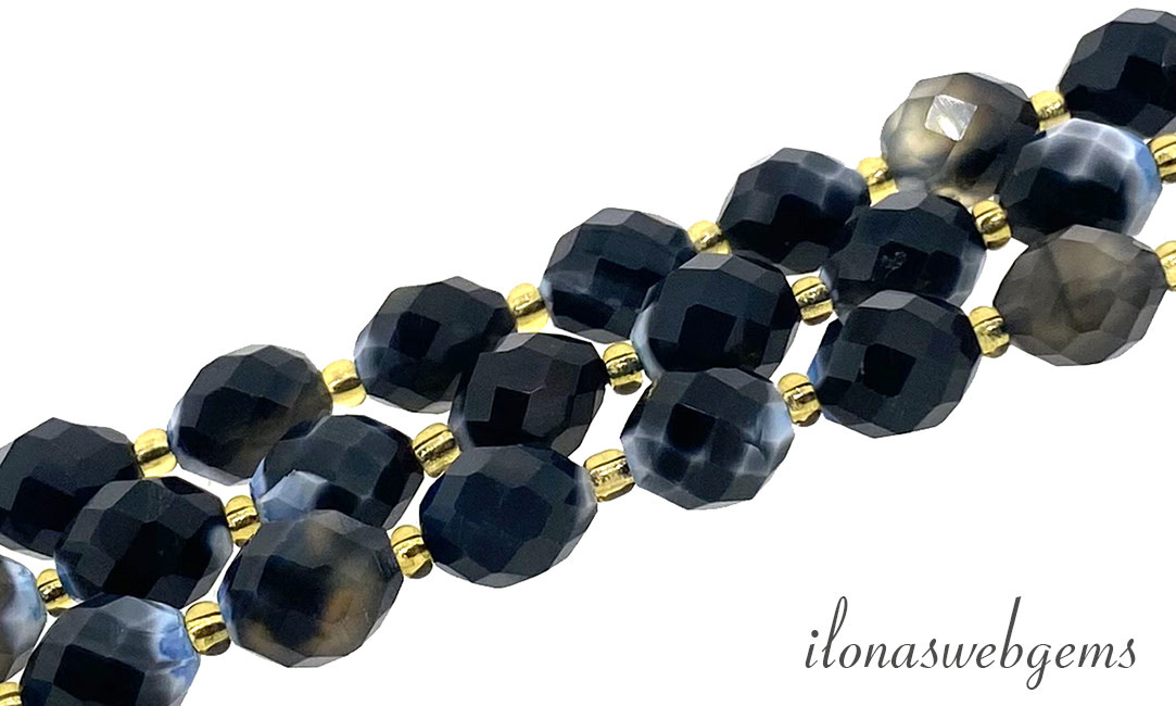 Jade kralen facet tonnetje ca. 10x8mm - Ilona's Silver & Gemstones