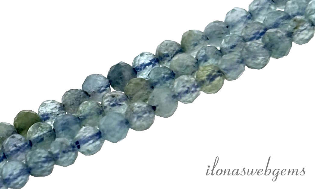 Blauwe Toermalijn kralen facet rond ca. 2mm AA kwaliteit - Ilona's ...