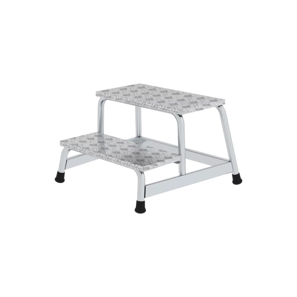 Aluminium plateautrap 2 trede, compacte montagetrap — Ladder.nl