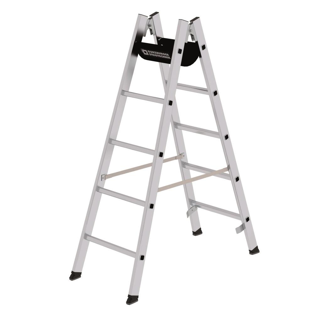 Aluminium dubbele ladder, 2x5 sporten met Nivello© — Ladder.nl