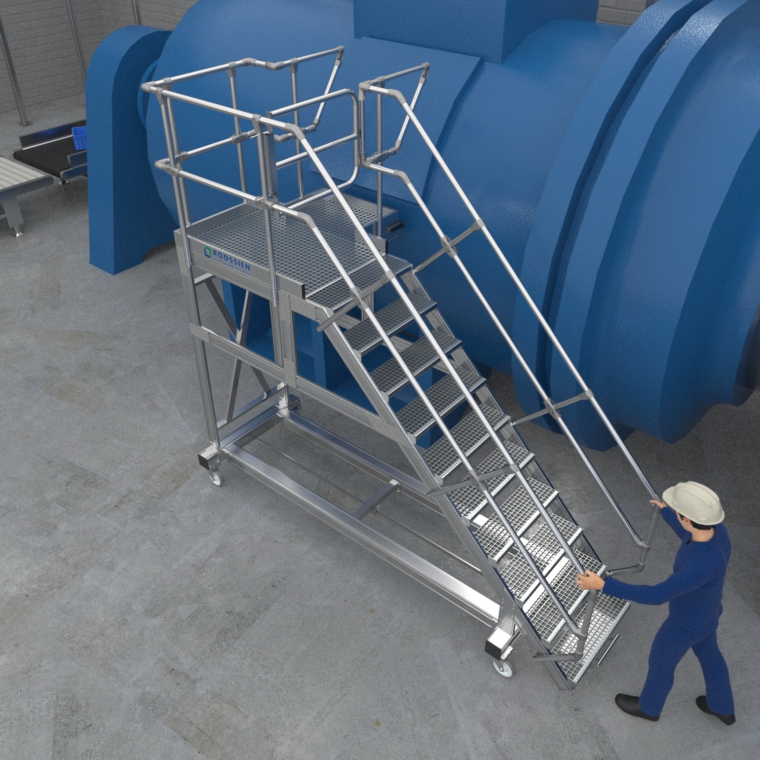 Verrijdbare platformtrap voor onderhoudswerkzaamheden | Ladder.nl