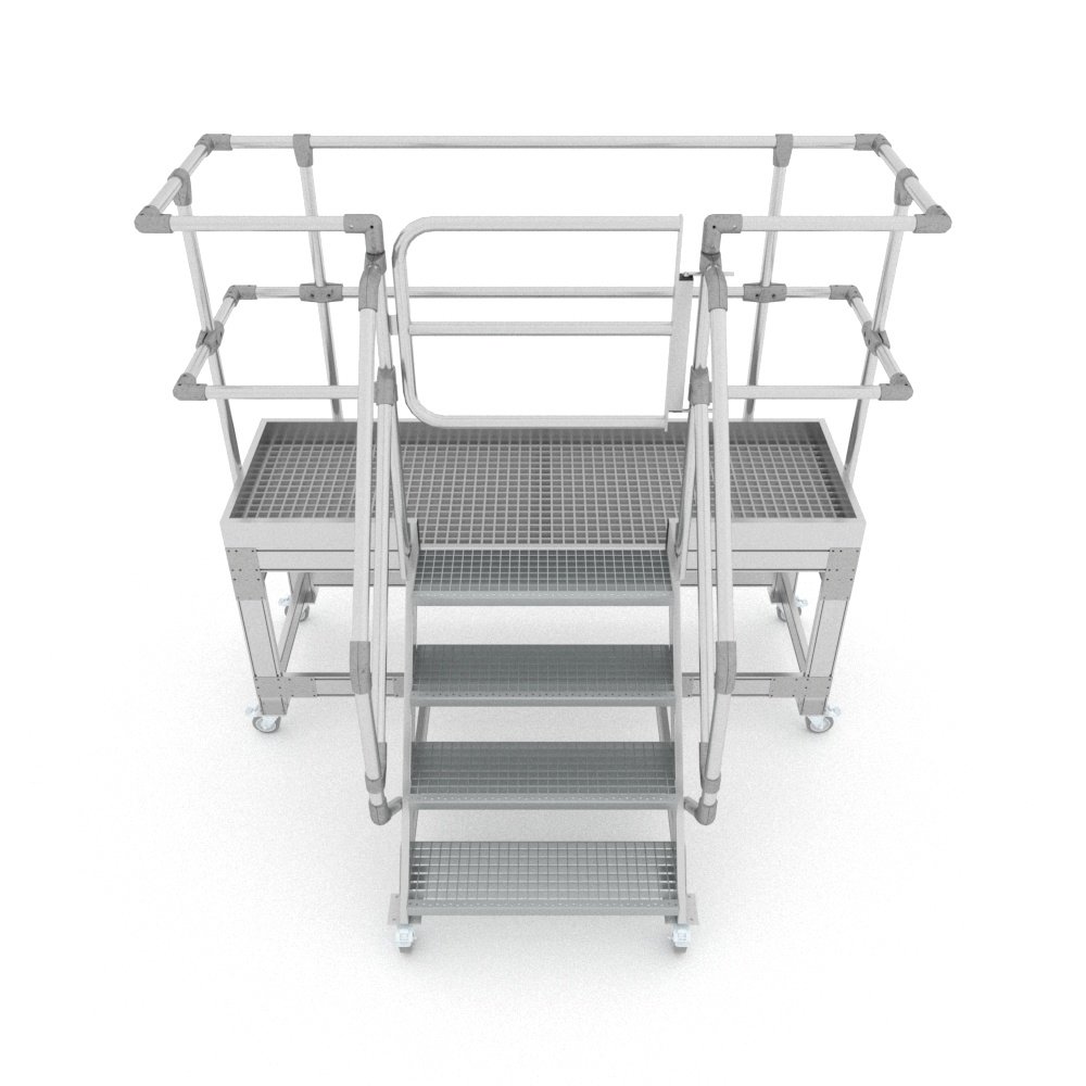 Verrijdbare platformtrap met extra breed bordes | Maatwerk | Ladder.nl ...