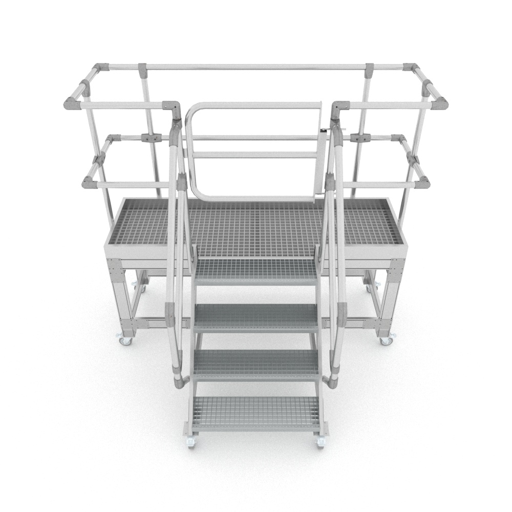Verrijdbare platformtrap met extra breed bordes | Maatwerk | Ladder.nl ...