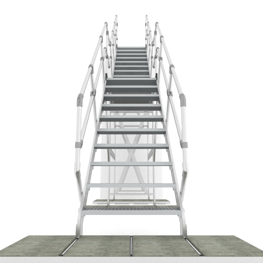 Aluminium steektrap voor toegang silo | Maatwerk trappen | Ladder.nl