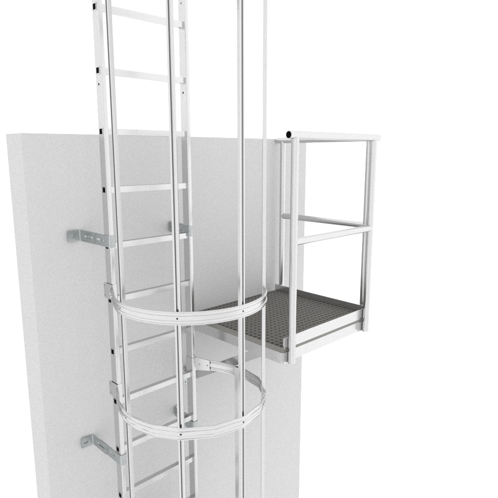 Kooiladder met zijwaarts bordes — Ladder.nl