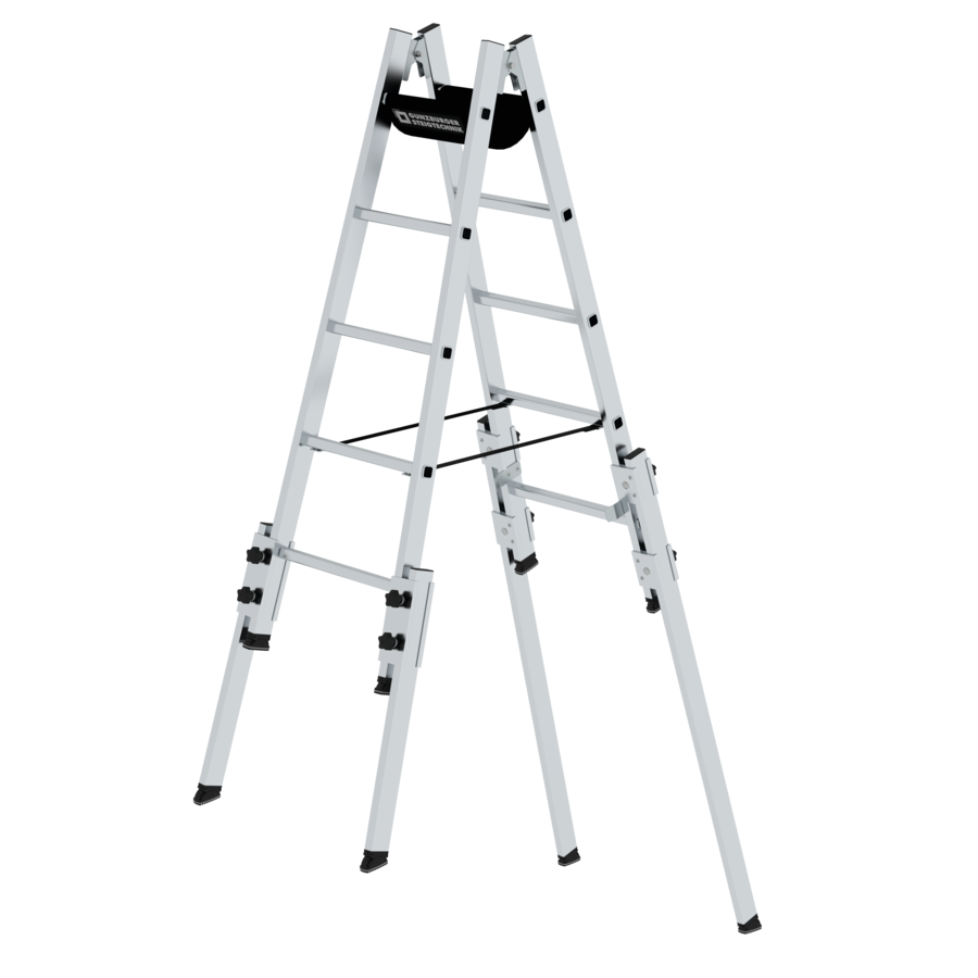 Aluminium telescopische dubbele ladder, 2x5 sporten | Ladder.nl