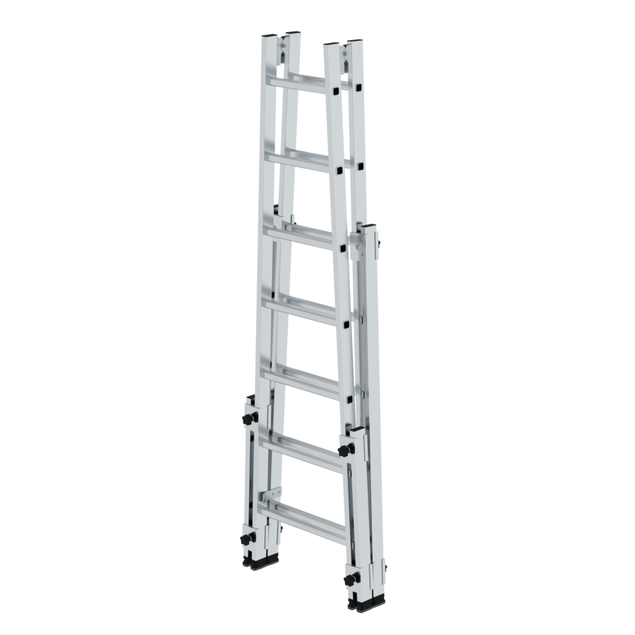 Aluminium telescopische dubbele ladder, 2x7 sporten | Ladder.nl