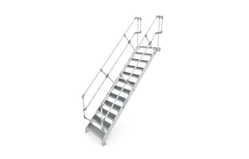 Aluminium steektrap op maat — Industriële trappen — Ladder.nl