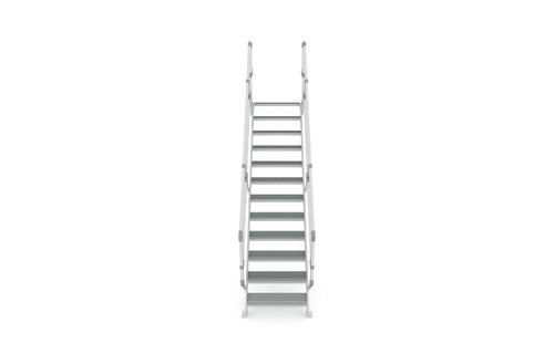 Aluminium steektrap op maat — Industriële trappen — Ladder.nl
