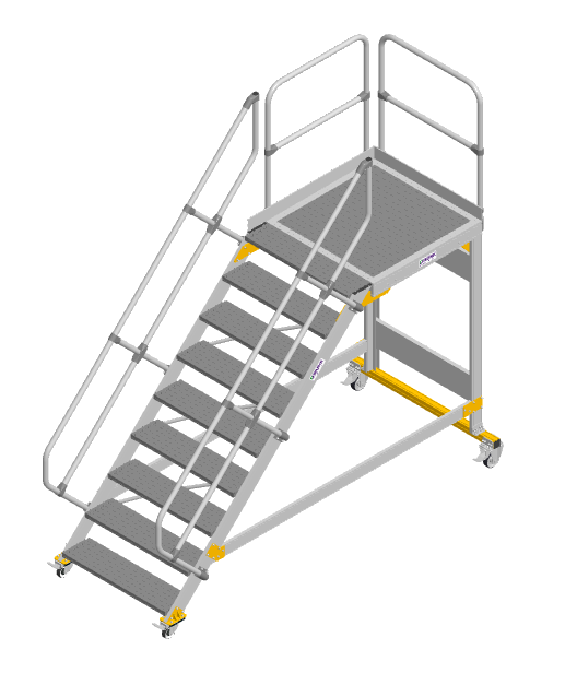 Maatwerk verrijdbare bordes trap | Maatwerk trappen | Ladder.nl