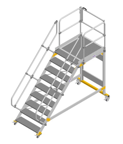 Maatwerk verrijdbare bordes trap | Maatwerk trappen | Ladder.nl