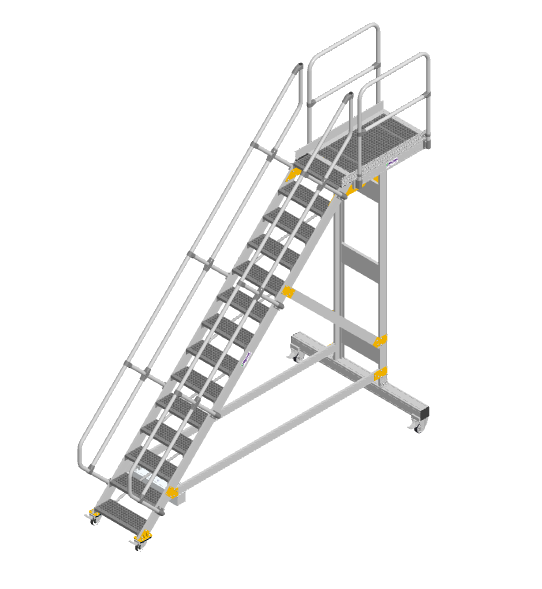 Maatwerk verrijdbare bordes trap | Maatwerk trappen | Ladder.nl