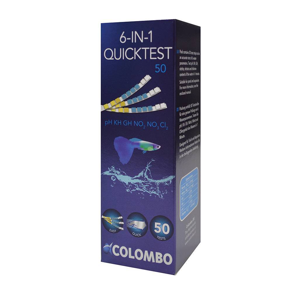 Colombo Quicktest 6-in-1 (50 stuks) - Aqua Natura