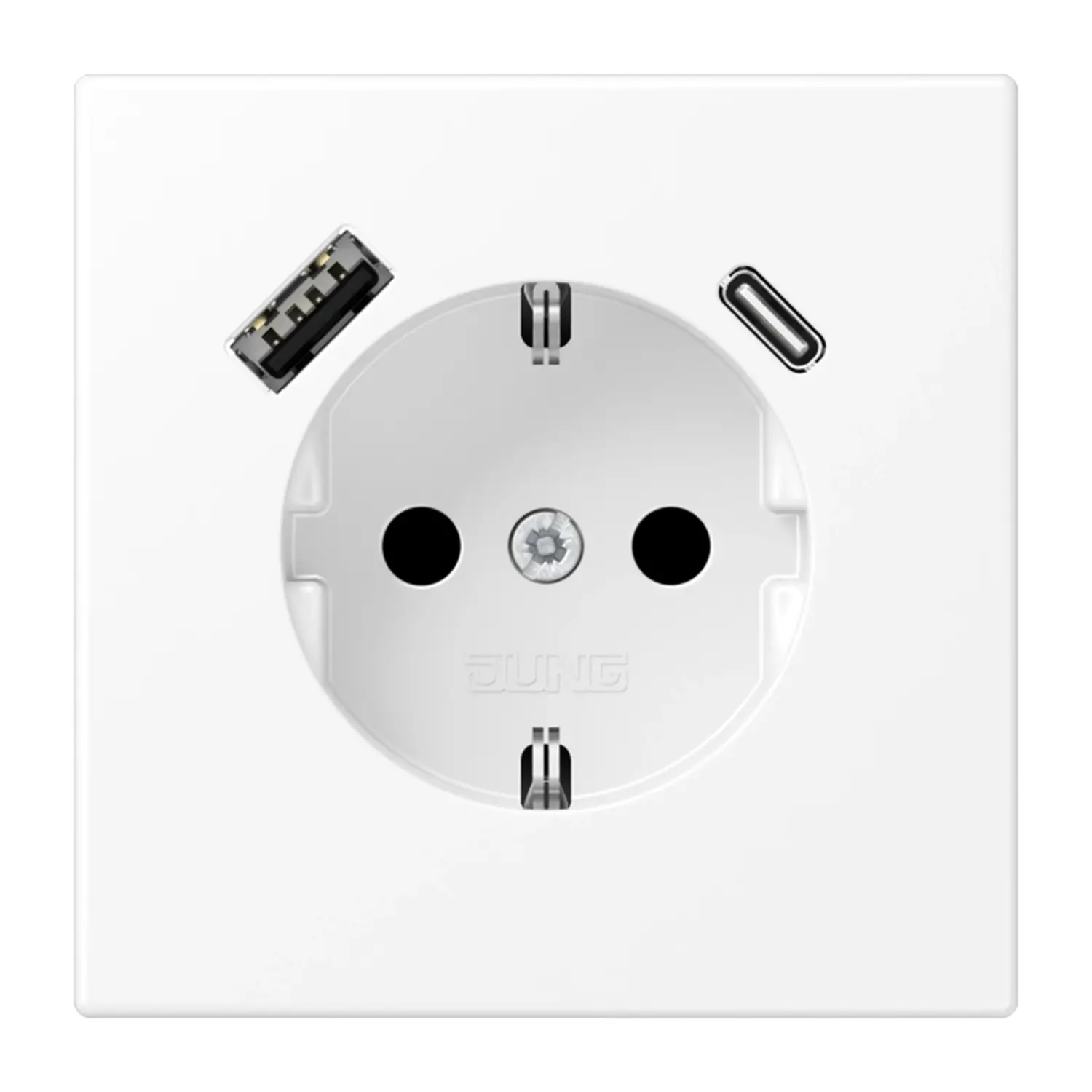 JUNG wandcontactdoos randaarde Safety+ met USB type A en C LS990 ...