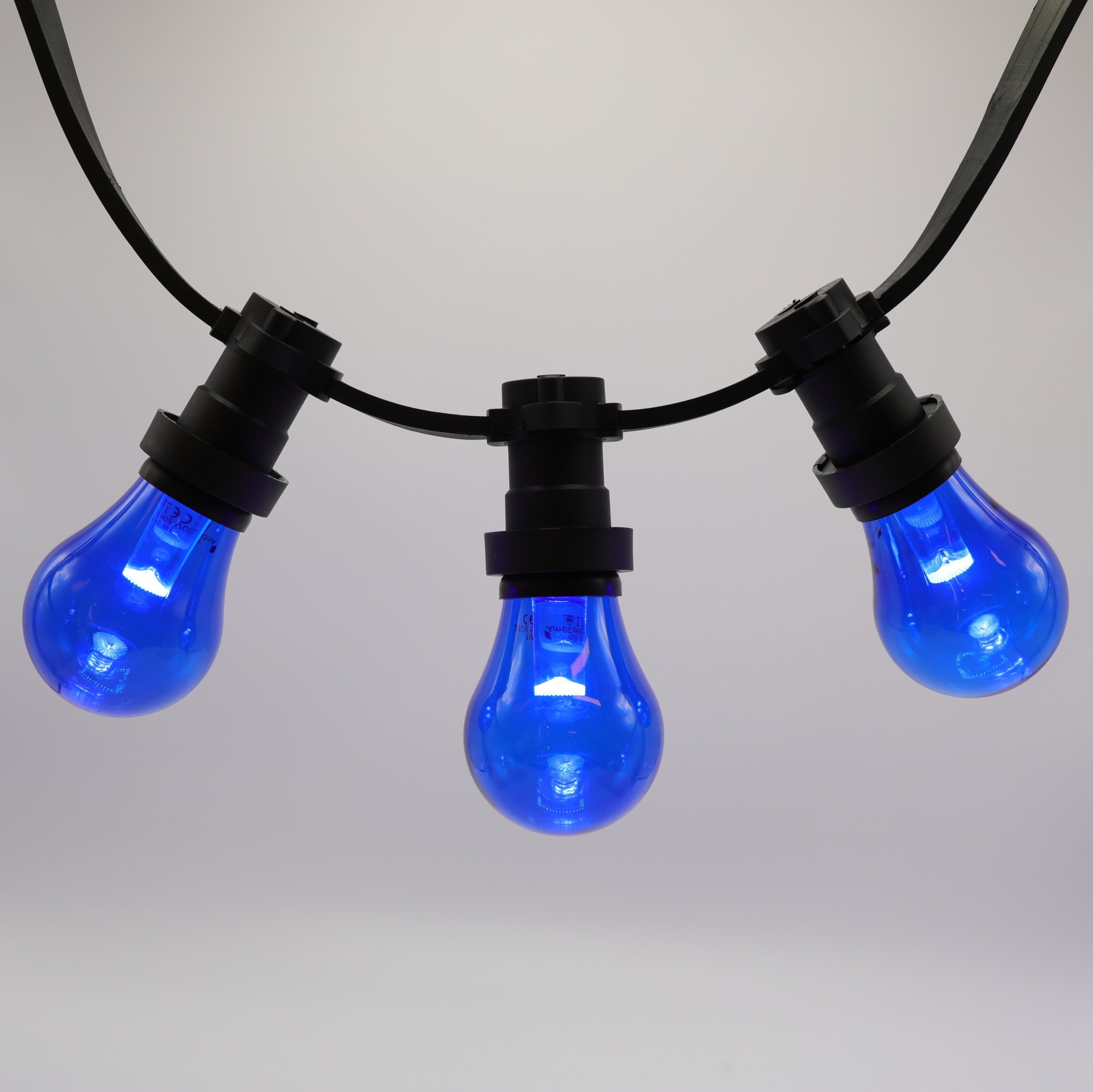 Blauw LED lamp met grote transparante kap - PrikkabelLED.nl