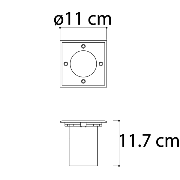 Moderne buiten grondspot IP67- Square mole - PrikkabelLED.nl
