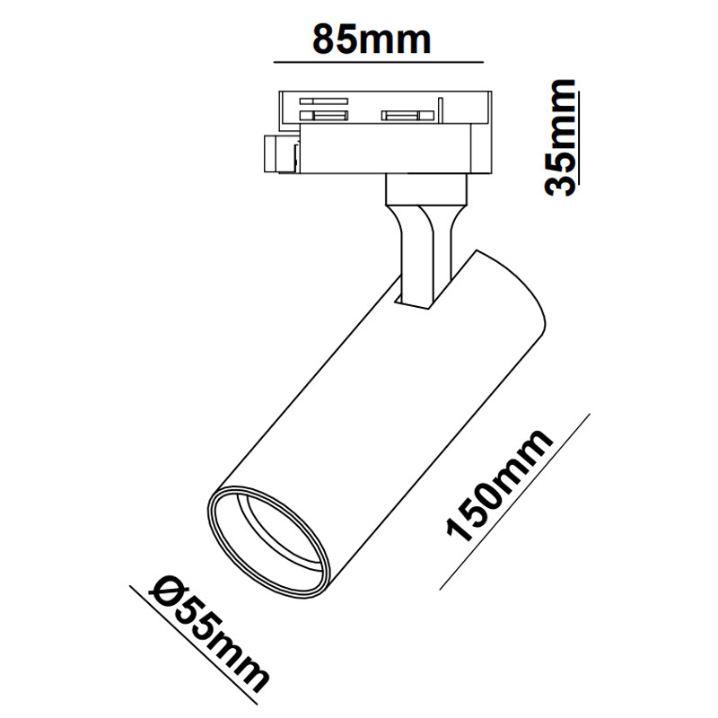 Railspot 1-fase zwart van 12W met dim-to-warm functie - Juliette ...