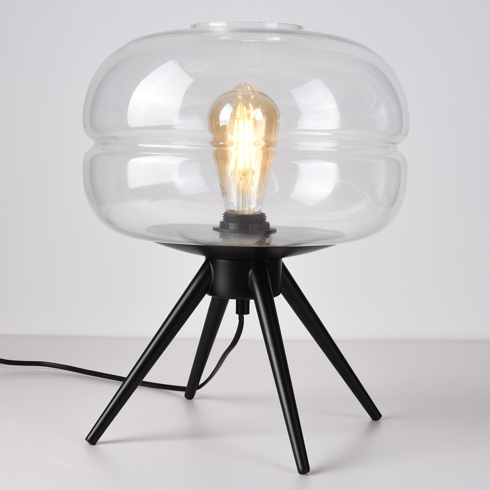 Moderne tafellamp Joah met transparant glas - PrikkabelLED.nl