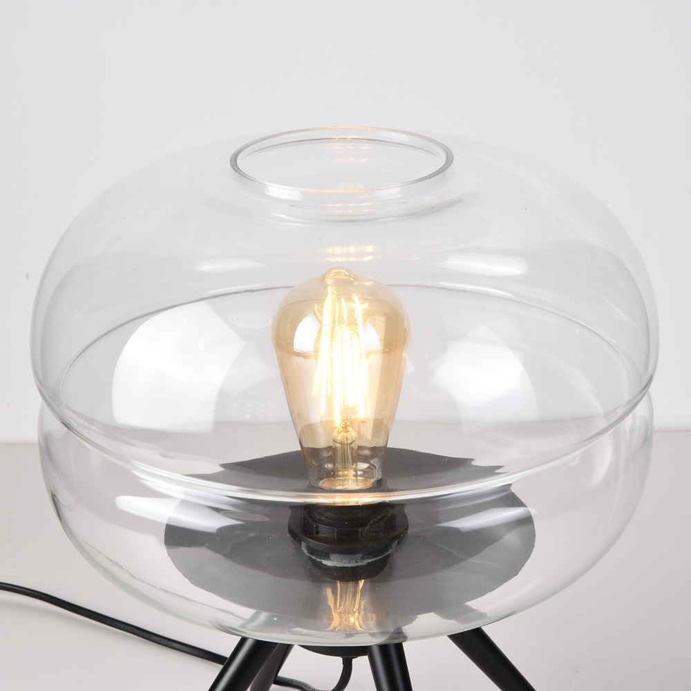 Moderne tafellamp Joah met transparant glas - PrikkabelLED.nl