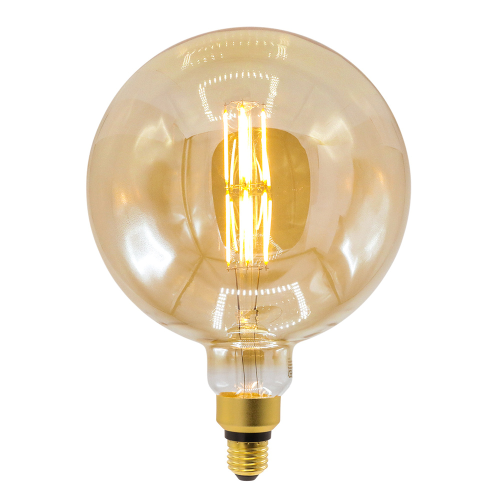 10W dubbeldekker filament lamp XXXL, 2000K, amber glas Ø200 - dimbaar ...