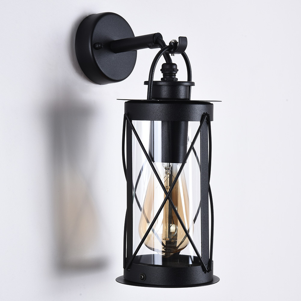 RVS industriële muurlamp Alicia - zwart - PrikkabelLED.nl